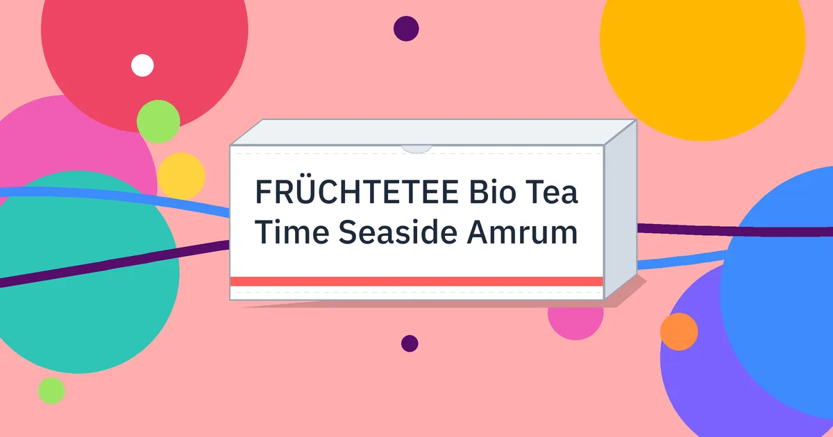 Symbolbild: Packung mit der Aufschrift FRÜCHTETEE Bio Tea Time Seaside Amrum (PZN 15637677) – Verfügbarkeit und Bezug in Apotheken in Frankfurt am Main