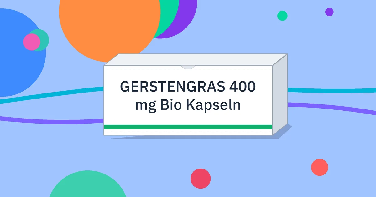 Symbolbild: Packung mit der Aufschrift GERSTENGRAS 400 mg Bio Kapseln (PZN 17178831) – Verfügbarkeit und Bezug in Apotheken in Frankfurt am Main