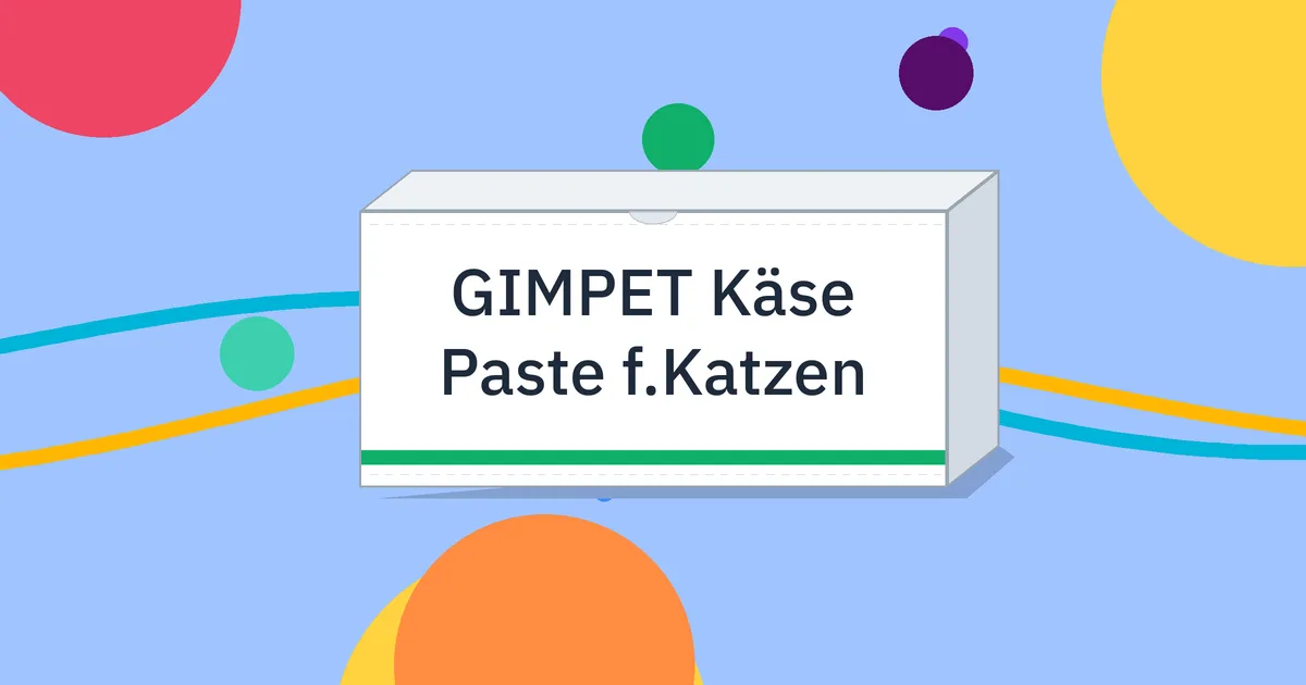 Symbolbild: Packung mit der Aufschrift GIMPET Käse Paste f.Katzen (PZN 07728437) – Verfügbarkeit und Bezug in Apotheken in Frankfurt am Main