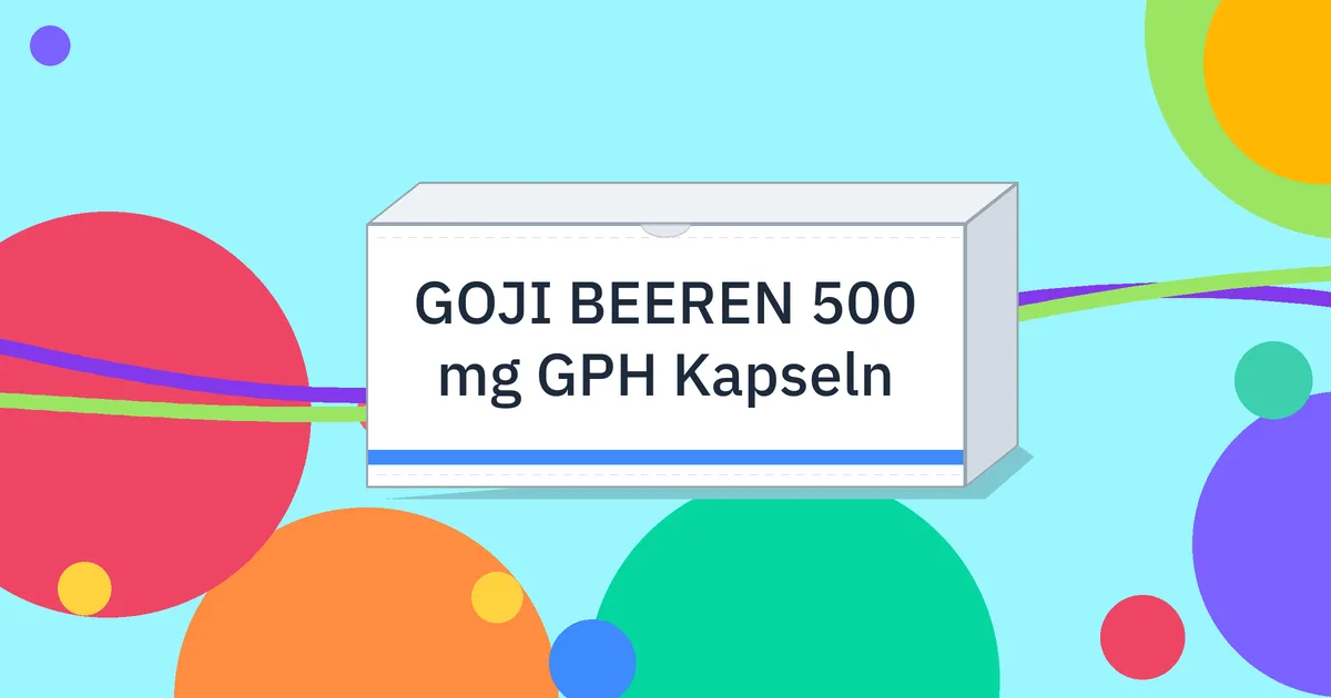 Symbolbild: Packung mit der Aufschrift GOJI BEEREN 500 mg GPH Kapseln (PZN 05530180) – Verfügbarkeit und Bezug in Apotheken in Frankfurt am Main