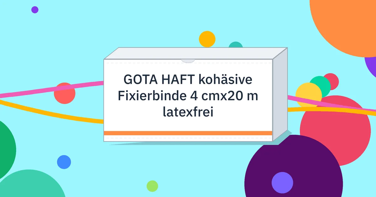 Symbolbild: Packung mit der Aufschrift GOTA HAFT kohäsive Fixierbinde 4 cmx20 m latexfrei (PZN 09537374) – Verfügbarkeit und Bezug in Apotheken in Frankfurt am Main