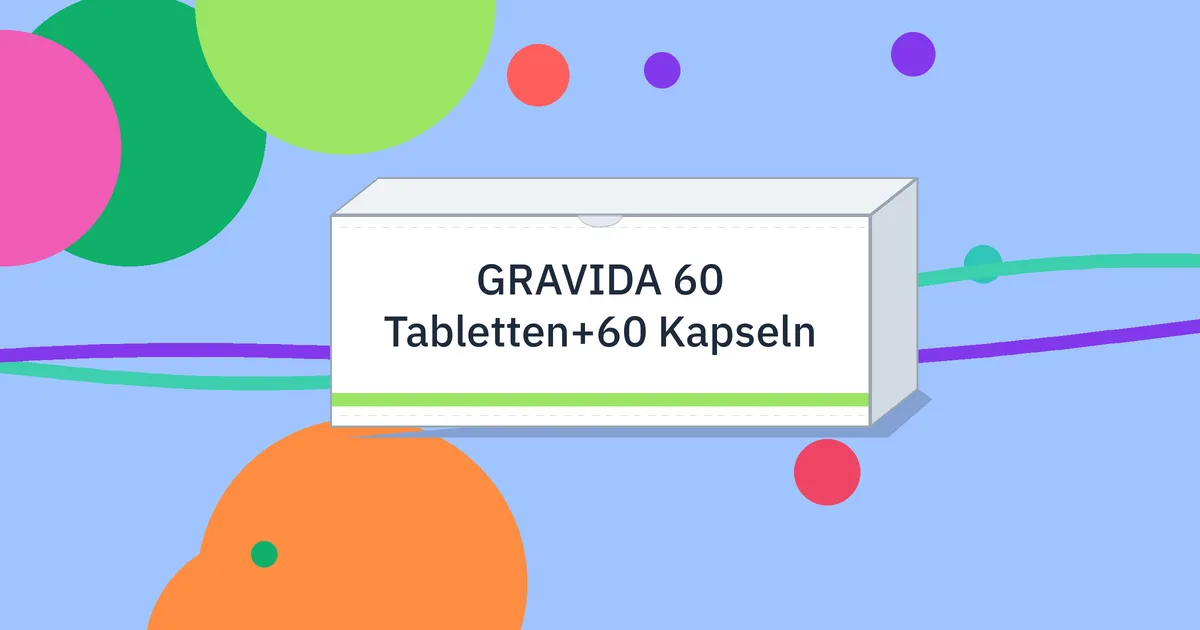 Symbolbild: Packung mit der Aufschrift GRAVIDA 60 Tabletten+60 Kapseln (PZN 11722305) – Verfügbarkeit und Bezug in Apotheken in Frankfurt am Main