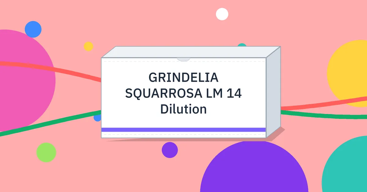 Symbolbild: Packung mit der Aufschrift GRINDELIA SQUARROSA LM 14 Dilution (PZN 13547473) – Verfügbarkeit und Bezug in Apotheken in Frankfurt am Main
