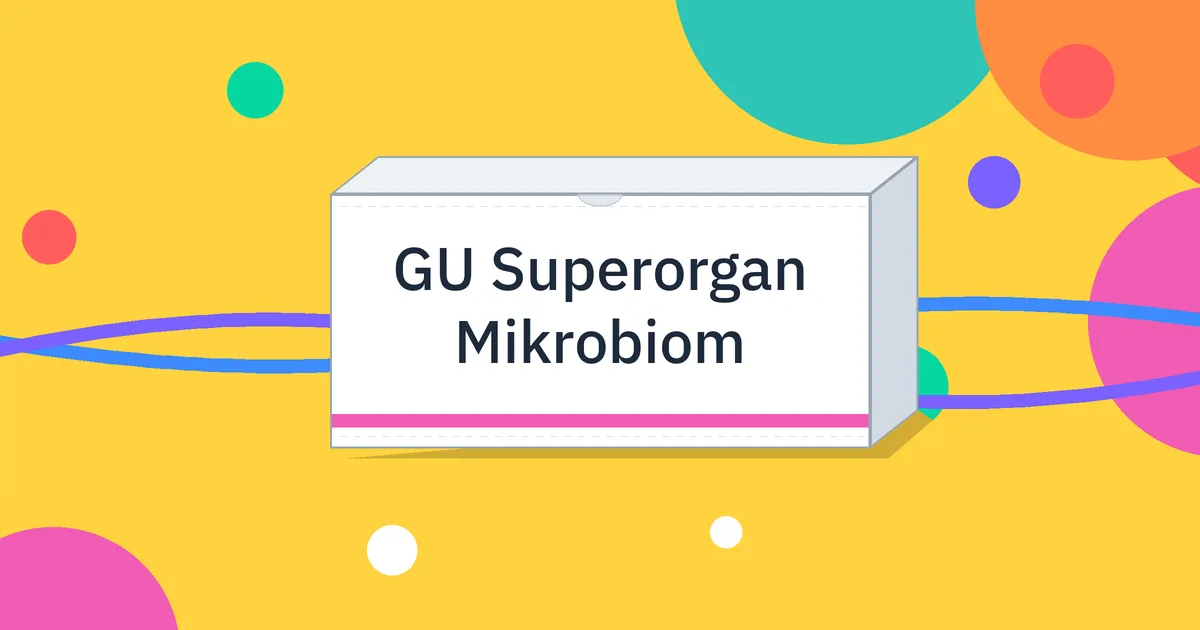 Symbolbild: Packung mit der Aufschrift GU Superorgan Mikrobiom (PZN 16653827) – Verfügbarkeit und Bezug in Apotheken in Frankfurt am Main