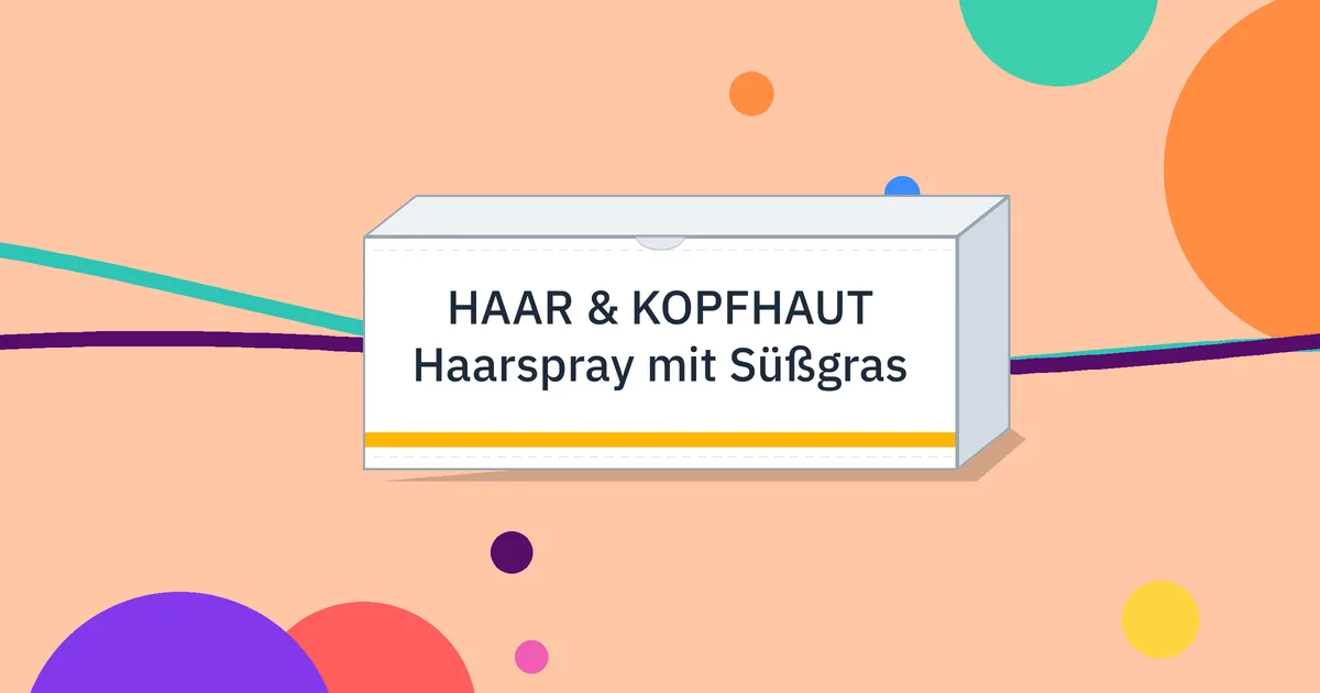 Symbolbild: Packung mit der Aufschrift HAAR & KOPFHAUT Haarspray mit Süßgras (PZN 11312168) – Verfügbarkeit und Bezug in Apotheken in Frankfurt am Main