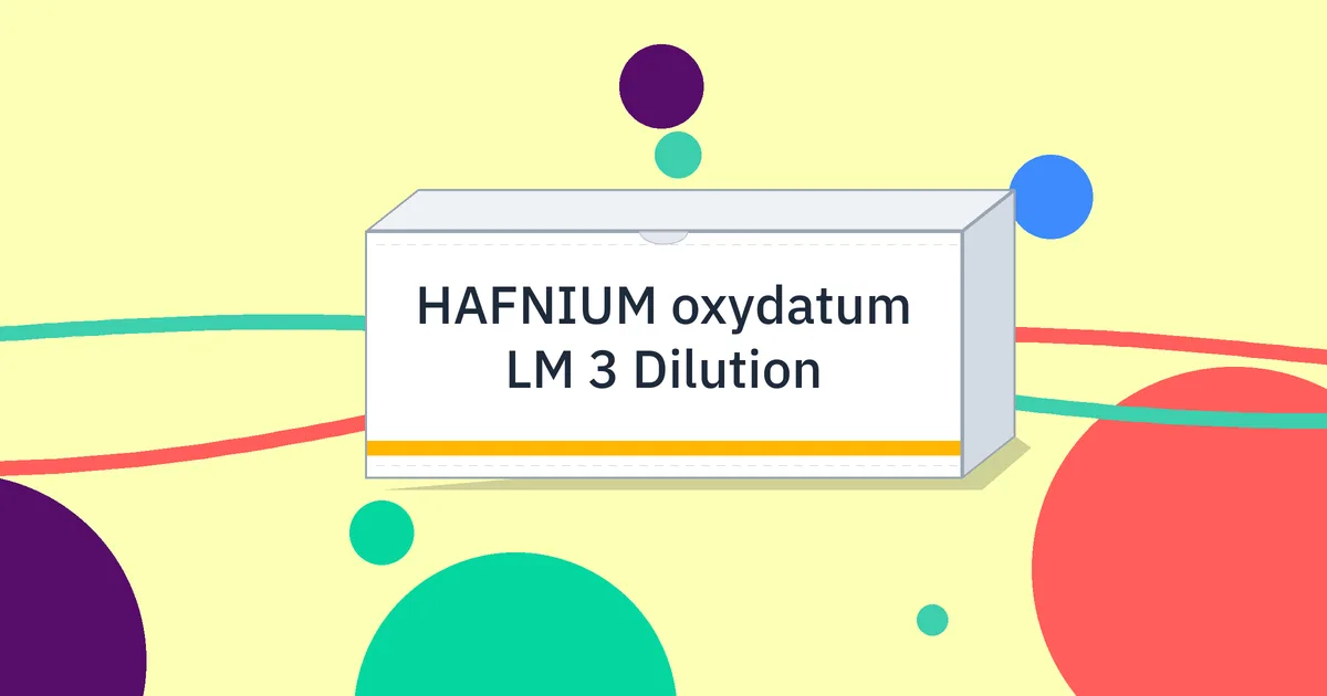 Symbolbild: Packung mit der Aufschrift HAFNIUM oxydatum LM 3 Dilution (PZN 13549650) – Verfügbarkeit und Bezug in Apotheken in Frankfurt am Main