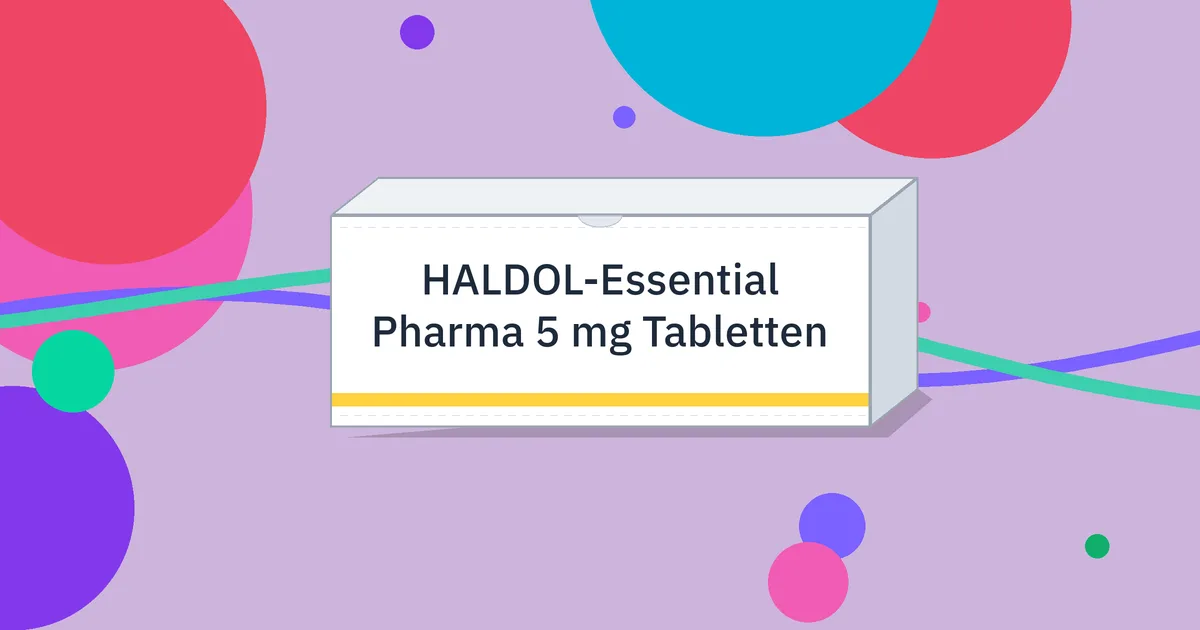 Symbolbild: Packung mit der Aufschrift HALDOL-Essential Pharma 5 mg Tabletten (PZN 18854599) – Verfügbarkeit und Bezug in Apotheken in Frankfurt am Main