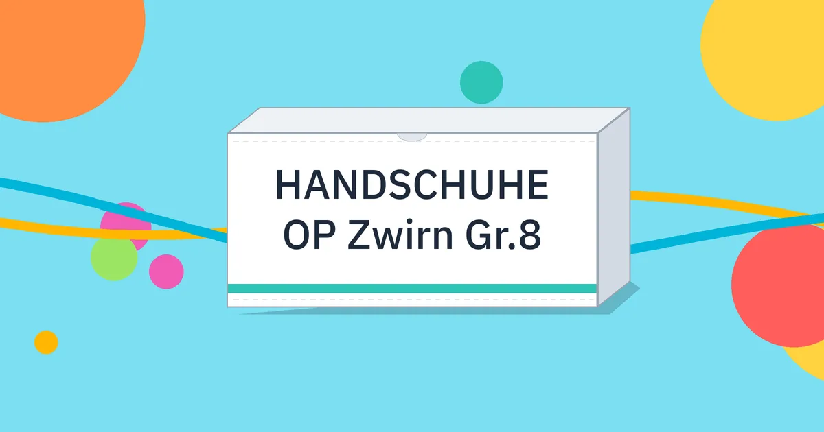 Symbolbild: Packung mit der Aufschrift HANDSCHUHE OP Zwirn Gr.8 (PZN 01727885) – Verfügbarkeit und Bezug in Apotheken in Frankfurt am Main