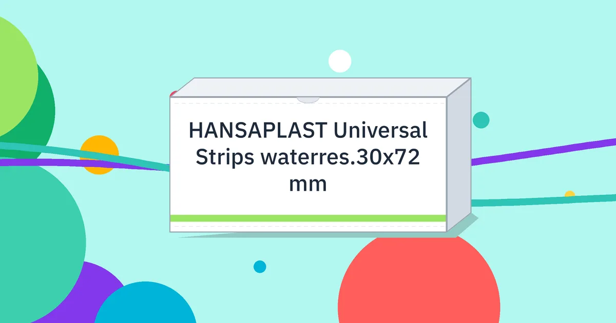 Symbolbild: Packung mit der Aufschrift HANSAPLAST Universal Strips waterres.30x72 mm (PZN 14284509) – Verfügbarkeit und Bezug in Apotheken in Frankfurt am Main