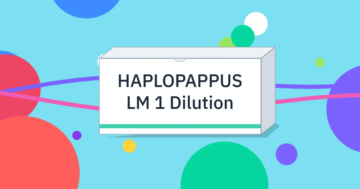 Symbolbild: Packung mit der Aufschrift HAPLOPAPPUS LM 1 Dilution (PZN 12884725) – Verfügbarkeit und Bezug in Apotheken in Frankfurt am Main