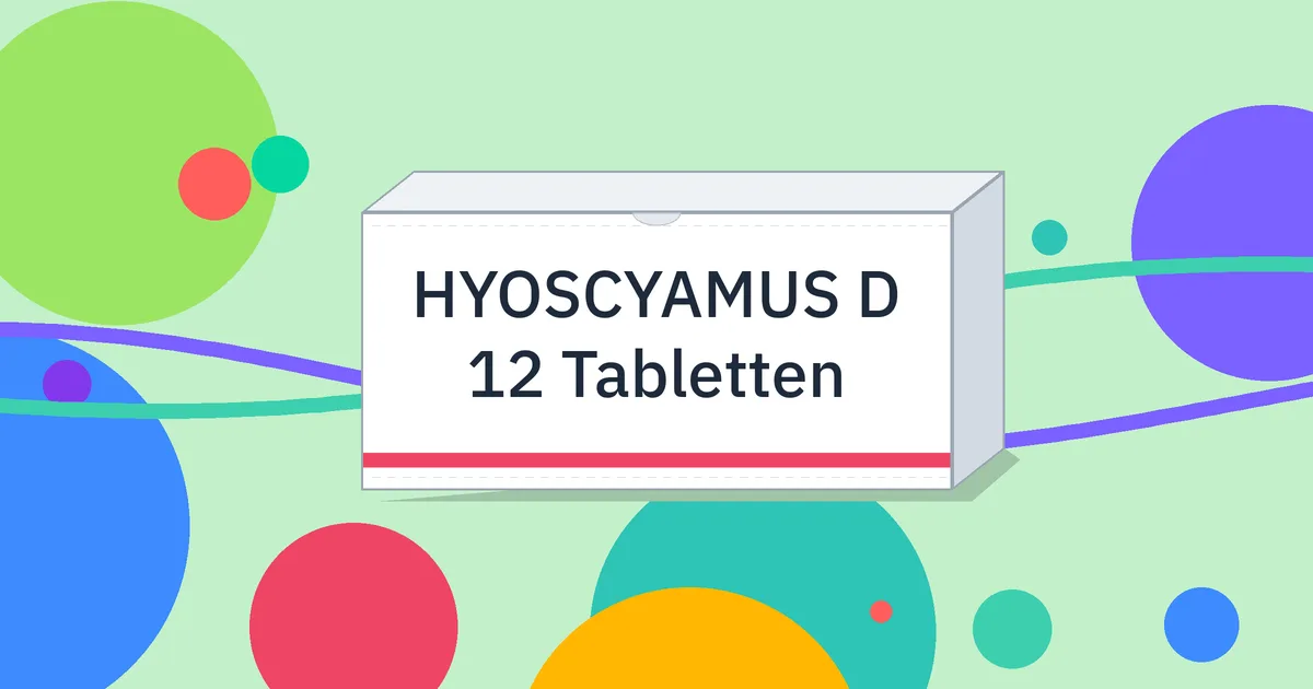 Symbolbild: Packung mit der Aufschrift HYOSCYAMUS D 12 Tabletten (PZN 02631584) – Verfügbarkeit und Bezug in Apotheken in Frankfurt am Main