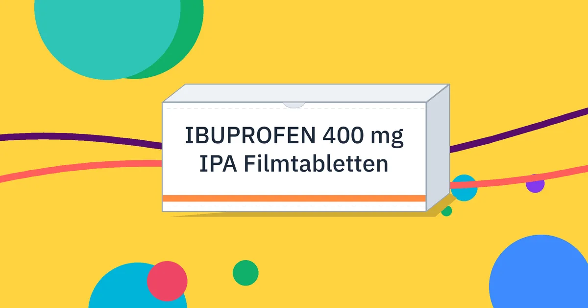 Symbolbild: Packung mit der Aufschrift IBUPROFEN 400 mg IPA Filmtabletten (PZN 12544716) – Verfügbarkeit und Bezug in Apotheken in Frankfurt am Main