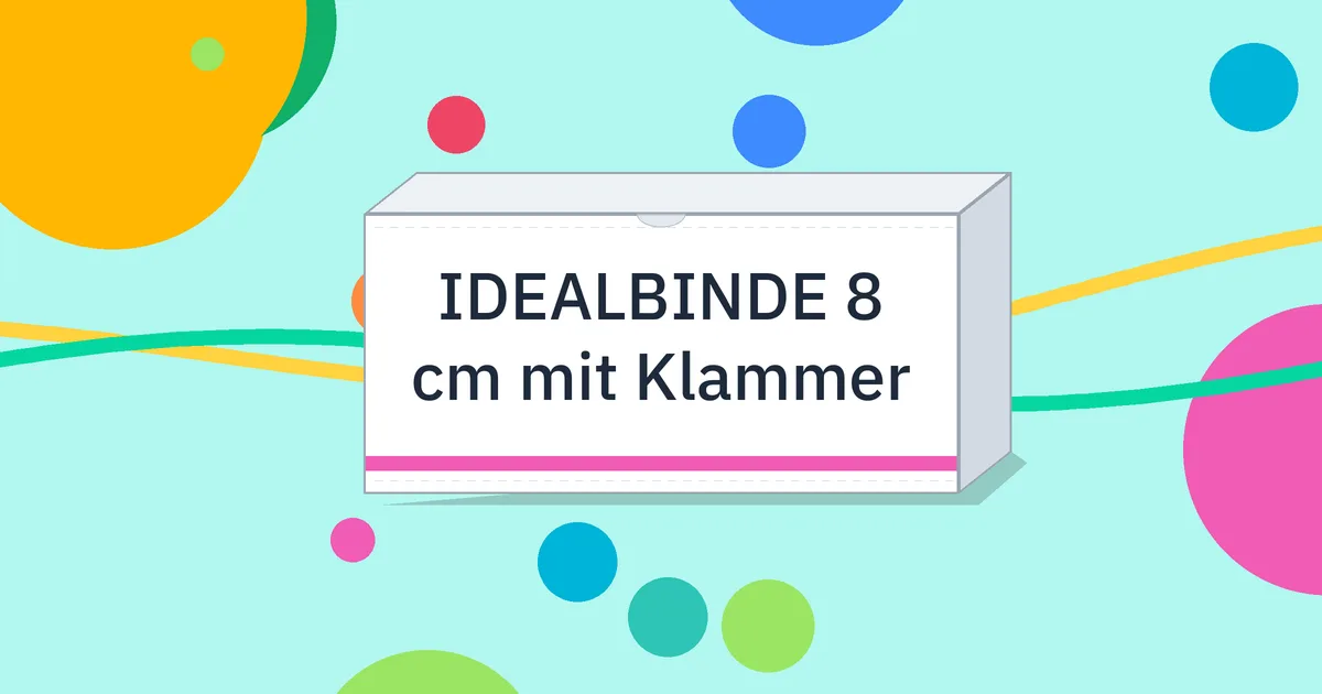 Symbolbild: Packung mit der Aufschrift IDEALBINDE 8 cm mit Klammer (PZN 04402882) – Verfügbarkeit und Bezug in Apotheken in Frankfurt am Main