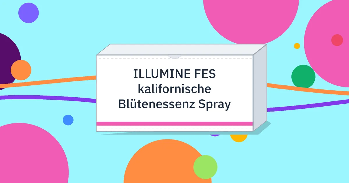 Symbolbild: Packung mit der Aufschrift ILLUMINE FES kalifornische Blütenessenz Spray (PZN 09174173) – Verfügbarkeit und Bezug in Apotheken in Frankfurt am Main