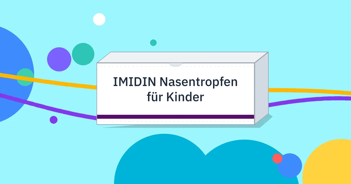 Symbolbild: Packung mit der Aufschrift IMIDIN Nasentropfen für Kinder (PZN 01610901) – Verfügbarkeit und Bezug in Apotheken in Frankfurt am Main