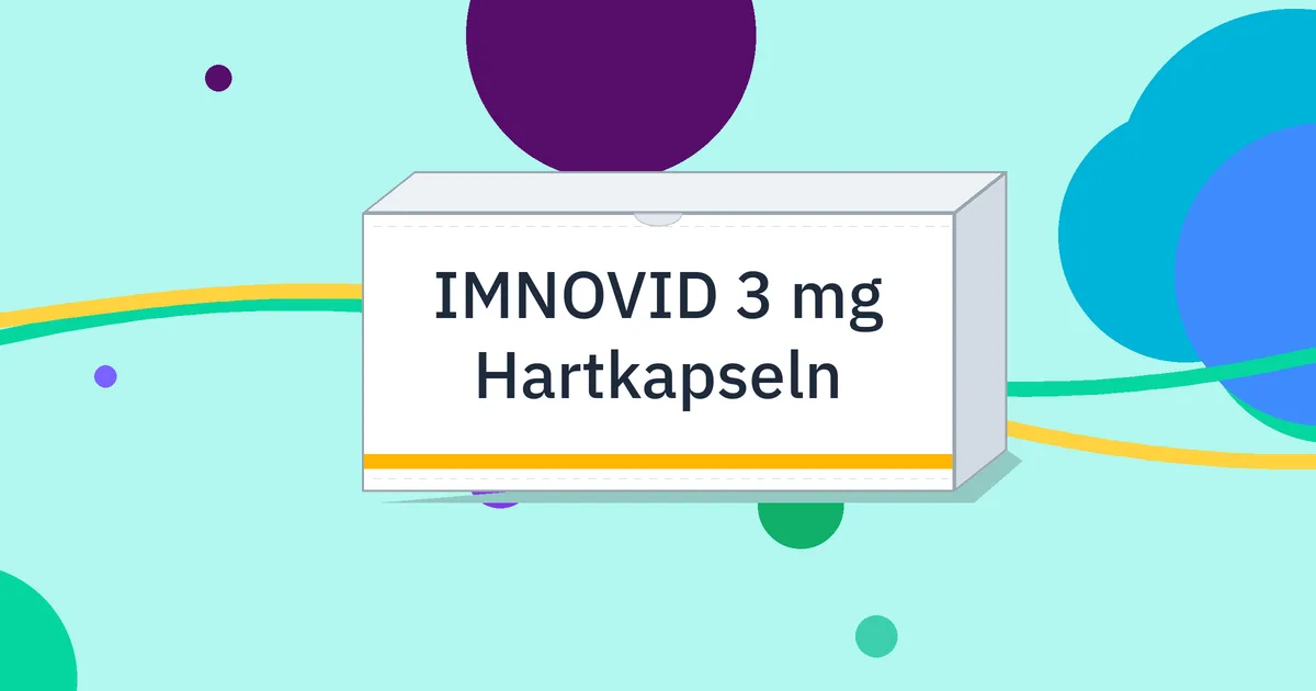 Symbolbild: Packung mit der Aufschrift IMNOVID 3 mg Hartkapseln (PZN 14406208) – Verfügbarkeit und Bezug in Apotheken in Frankfurt am Main
