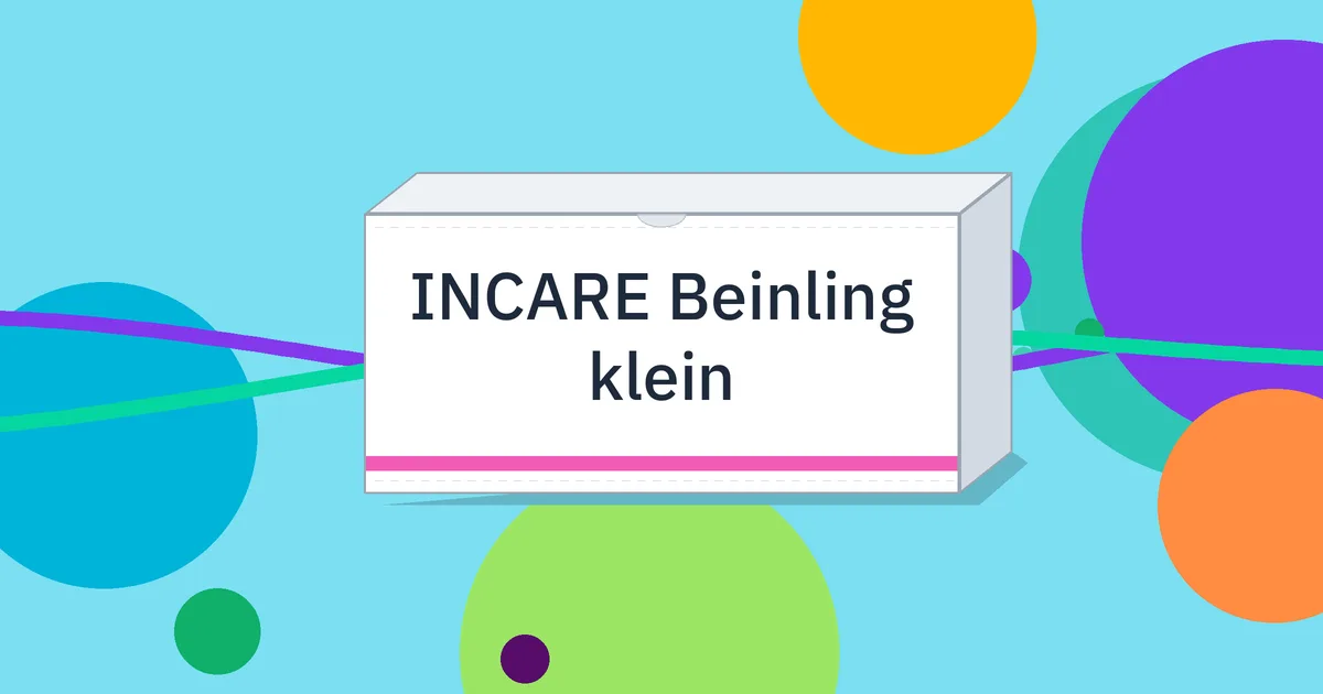 Symbolbild: Packung mit der Aufschrift INCARE Beinling klein (PZN 04010219) – Verfügbarkeit und Bezug in Apotheken in Frankfurt am Main