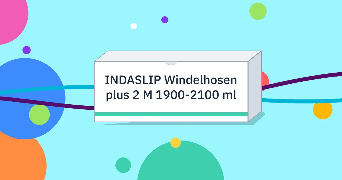 Symbolbild: Packung mit der Aufschrift INDASLIP Windelhosen plus 2 M 1900-2100 ml (PZN 09922557) – Verfügbarkeit und Bezug in Apotheken in Frankfurt am Main