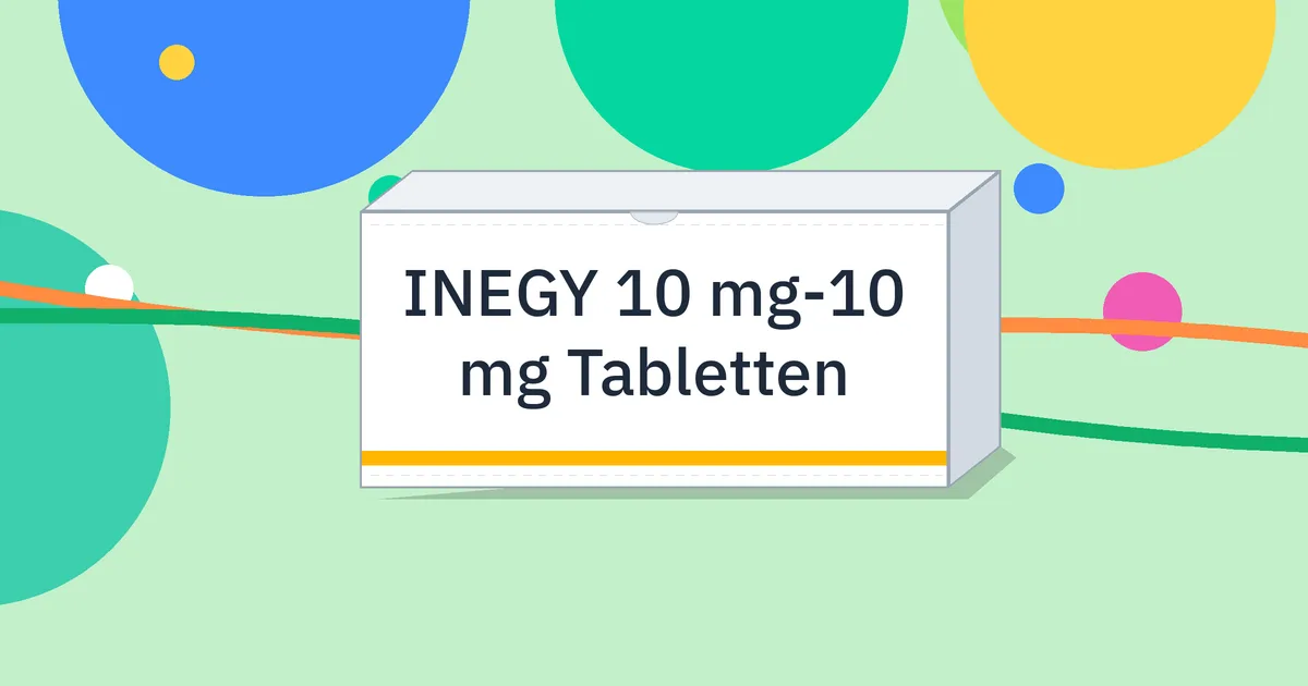 Symbolbild: Packung mit der Aufschrift INEGY 10 mg-10 mg Tabletten (PZN 00760975) – Verfügbarkeit und Bezug in Apotheken in Frankfurt am Main