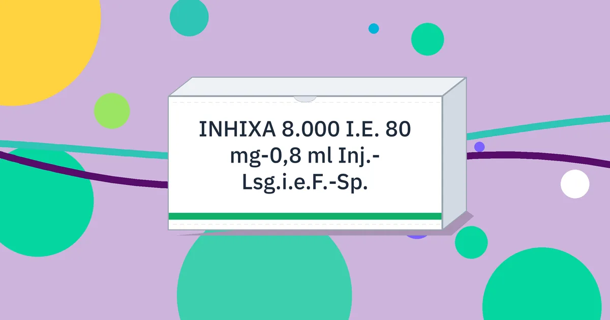 Symbolbild: Packung mit der Aufschrift INHIXA 8.000 I.E. 80 mg-0,8 ml Inj.-Lsg.i.e.F.-Sp. (PZN 18094616) – Verfügbarkeit und Bezug in Apotheken in Frankfurt am Main