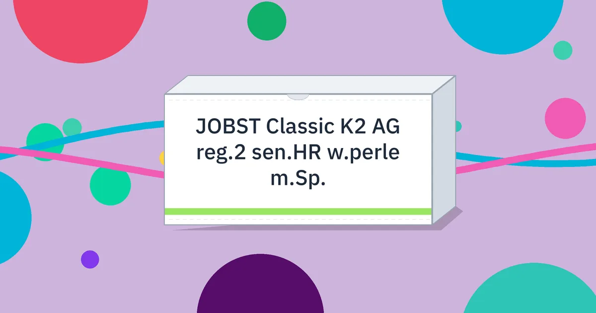 Symbolbild: Packung mit der Aufschrift JOBST Classic K2 AG reg.2 sen.HR w.perle m.Sp. (PZN 17960773) – Verfügbarkeit und Bezug in Apotheken in Frankfurt am Main