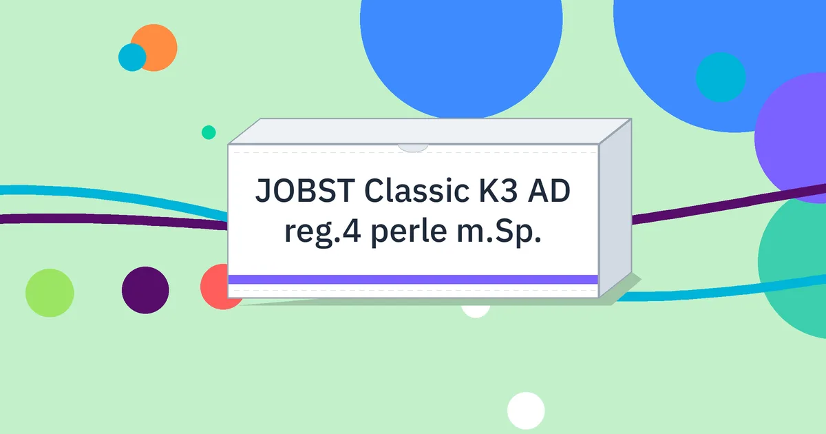 Symbolbild: Packung mit der Aufschrift JOBST Classic K3 AD reg.4 perle m.Sp. (PZN 13070918) – Verfügbarkeit und Bezug in Apotheken in Frankfurt am Main