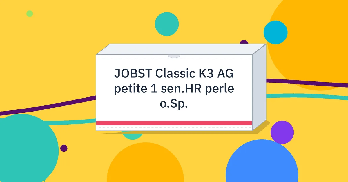 Symbolbild: Packung mit der Aufschrift JOBST Classic K3 AG petite 1 sen.HR perle o.Sp. (PZN 17956091) – Verfügbarkeit und Bezug in Apotheken in Frankfurt am Main