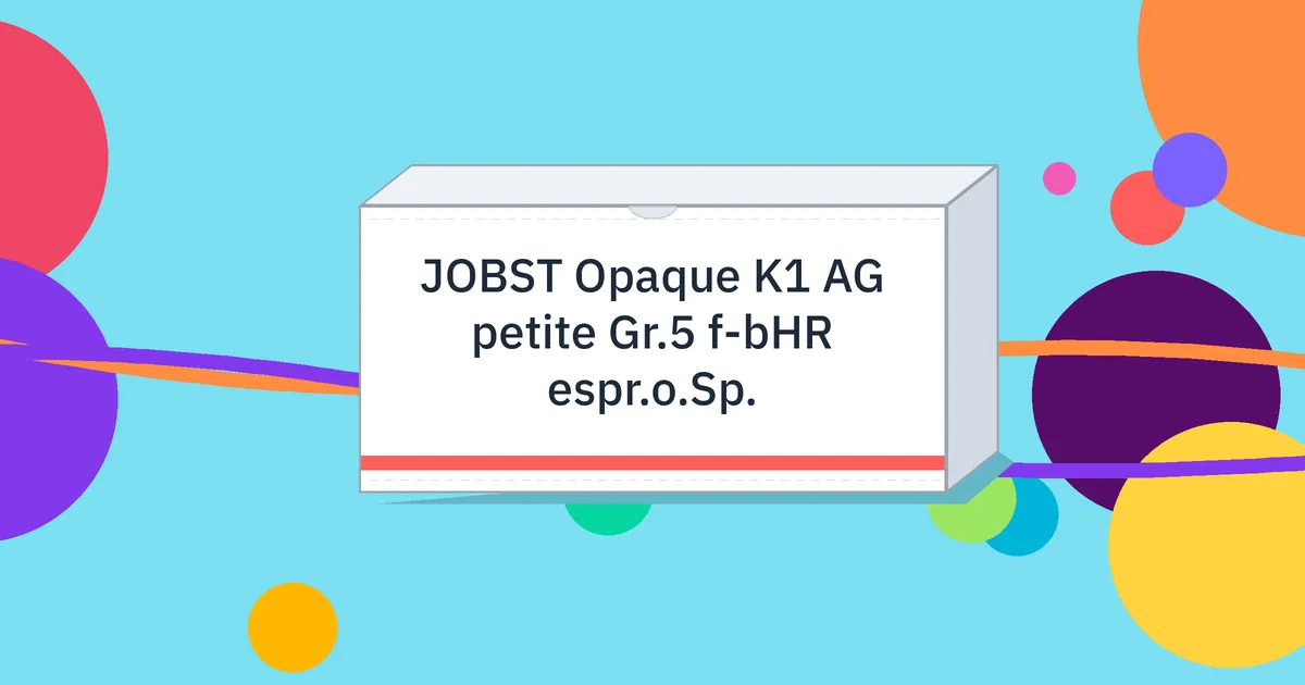 Symbolbild: Packung mit der Aufschrift JOBST Opaque K1 AG petite Gr.5 f-bHR espr.o.Sp. (PZN 16270486) – Verfügbarkeit und Bezug in Apotheken in Frankfurt am Main