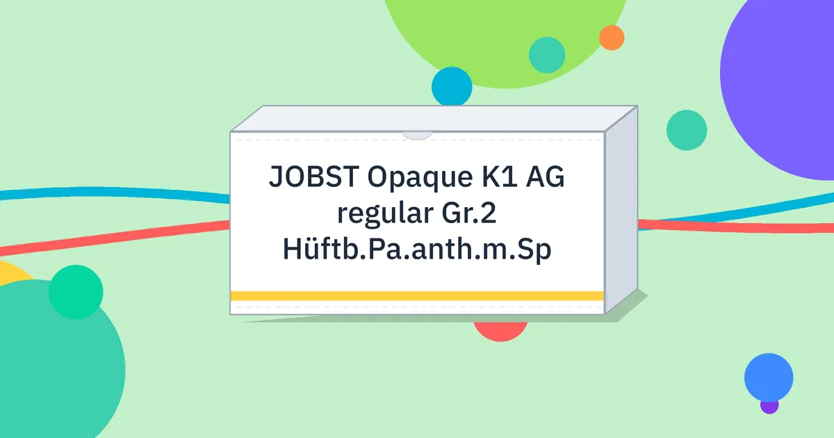 Symbolbild: Packung mit der Aufschrift JOBST Opaque K1 AG regular Gr.2 Hüftb.Pa.anth.m.Sp (PZN 16272031) – Verfügbarkeit und Bezug in Apotheken in Frankfurt am Main