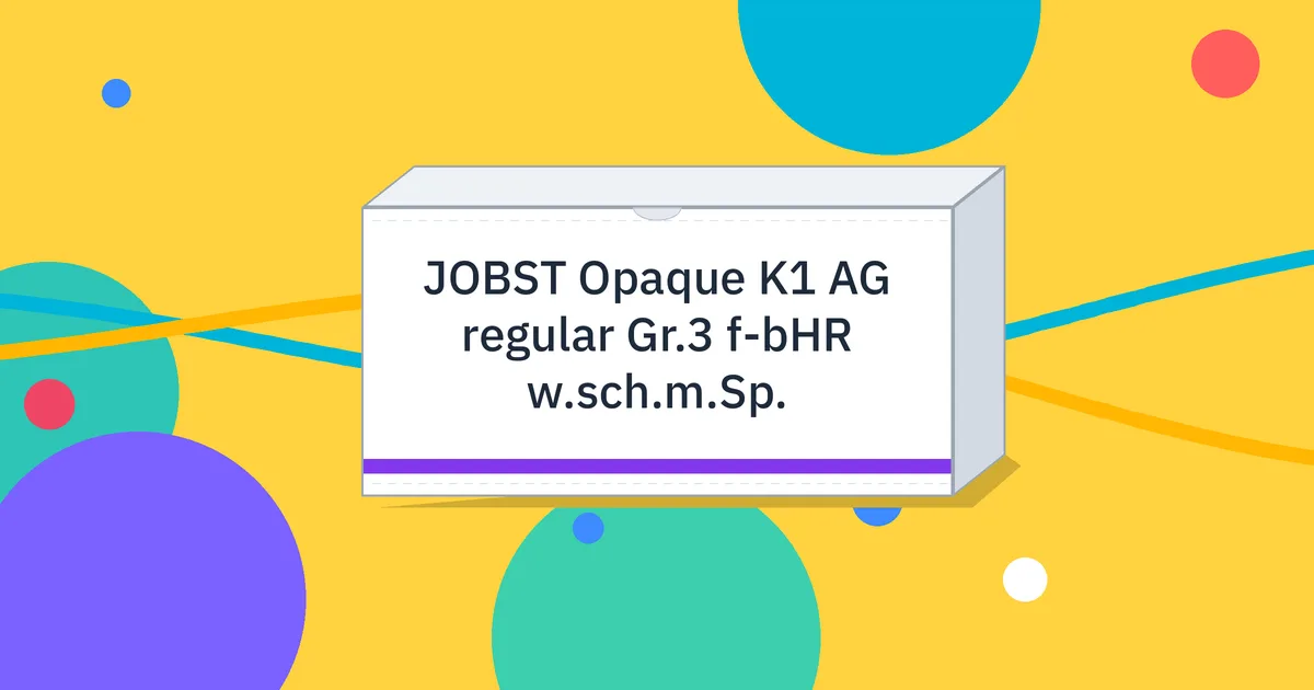 Symbolbild: Packung mit der Aufschrift JOBST Opaque K1 AG regular Gr.3 f-bHR w.sch.m.Sp. (PZN 13091145) – Verfügbarkeit und Bezug in Apotheken in Frankfurt am Main
