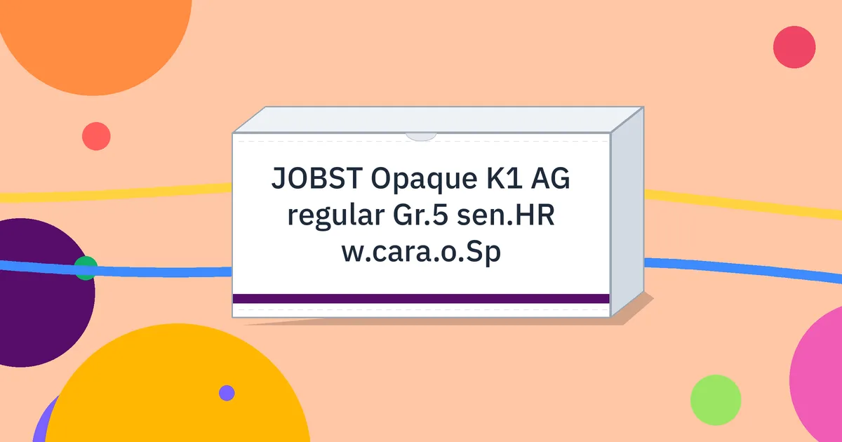 Symbolbild: Packung mit der Aufschrift JOBST Opaque K1 AG regular Gr.5 sen.HR w.cara.o.Sp (PZN 13096332) – Verfügbarkeit und Bezug in Apotheken in Frankfurt am Main