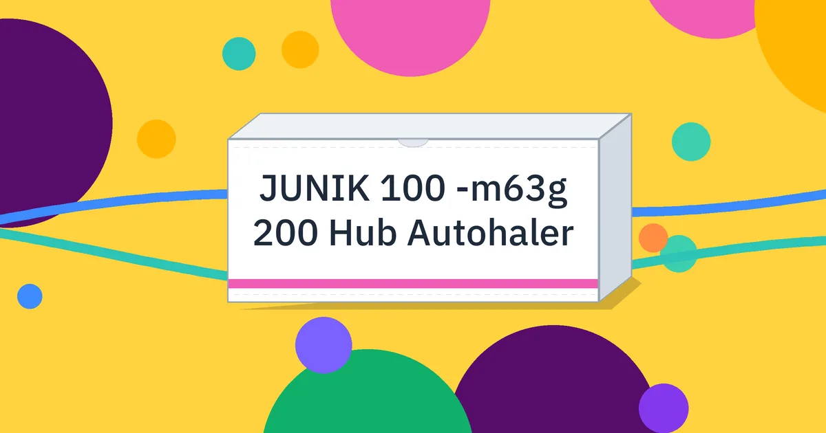 Symbolbild: Packung mit der Aufschrift JUNIK 100 -m63g 200 Hub Autohaler (PZN 00323884) – Verfügbarkeit und Bezug in Apotheken in Frankfurt am Main