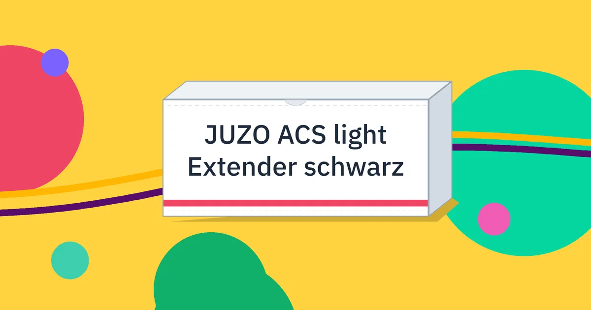 Symbolbild: Packung mit der Aufschrift JUZO ACS light Extender schwarz (PZN 12599284) – Verfügbarkeit und Bezug in Apotheken in Frankfurt am Main