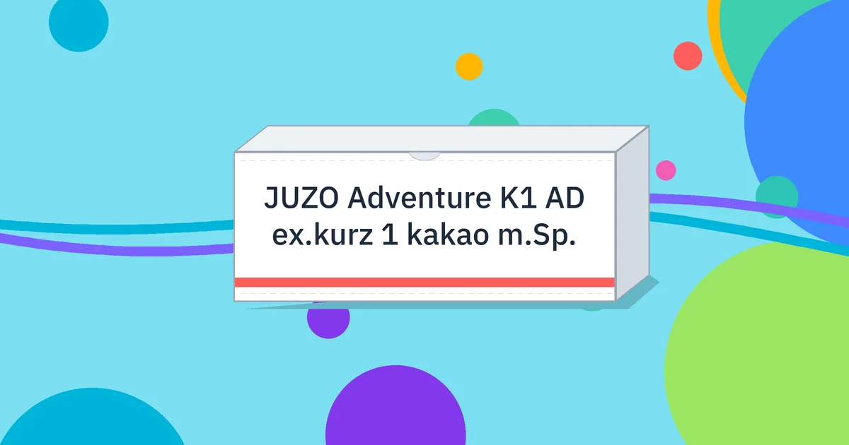 Symbolbild: Packung mit der Aufschrift JUZO Adventure K1 AD ex.kurz 1 kakao m.Sp. (PZN 14977170) – Verfügbarkeit und Bezug in Apotheken in Frankfurt am Main