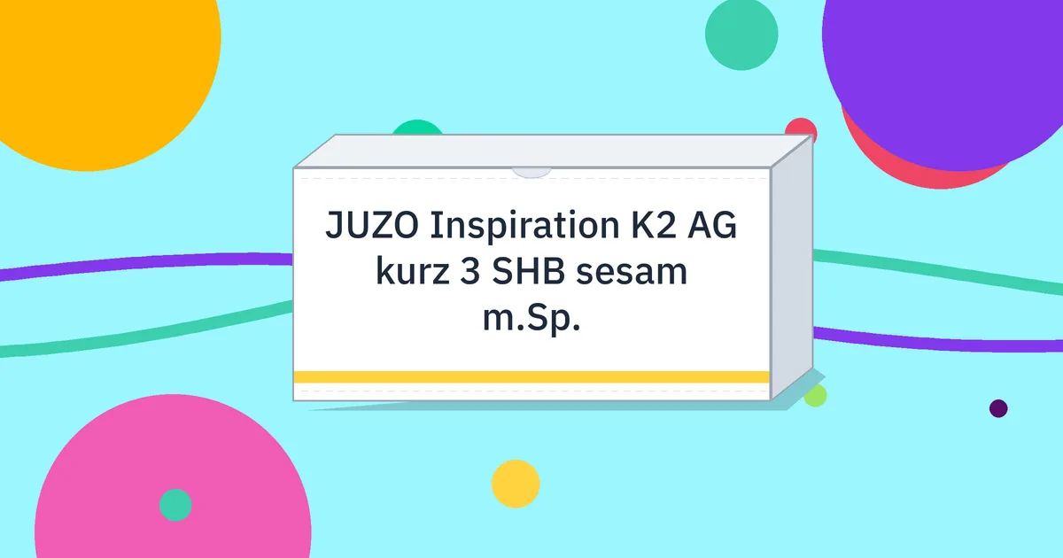 Symbolbild: Packung mit der Aufschrift JUZO Inspiration K2 AG kurz 3 SHB sesam m.Sp. (PZN 14921910) – Verfügbarkeit und Bezug in Apotheken in Frankfurt am Main