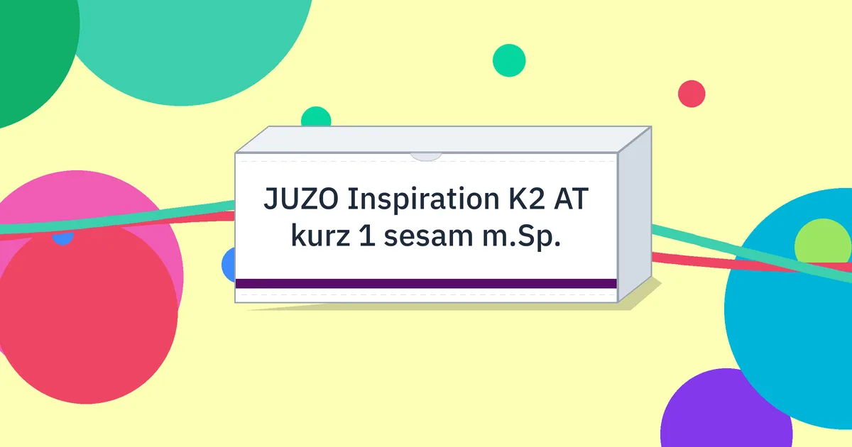 Symbolbild: Packung mit der Aufschrift JUZO Inspiration K2 AT kurz 1 sesam m.Sp. (PZN 14930731) – Verfügbarkeit und Bezug in Apotheken in Frankfurt am Main