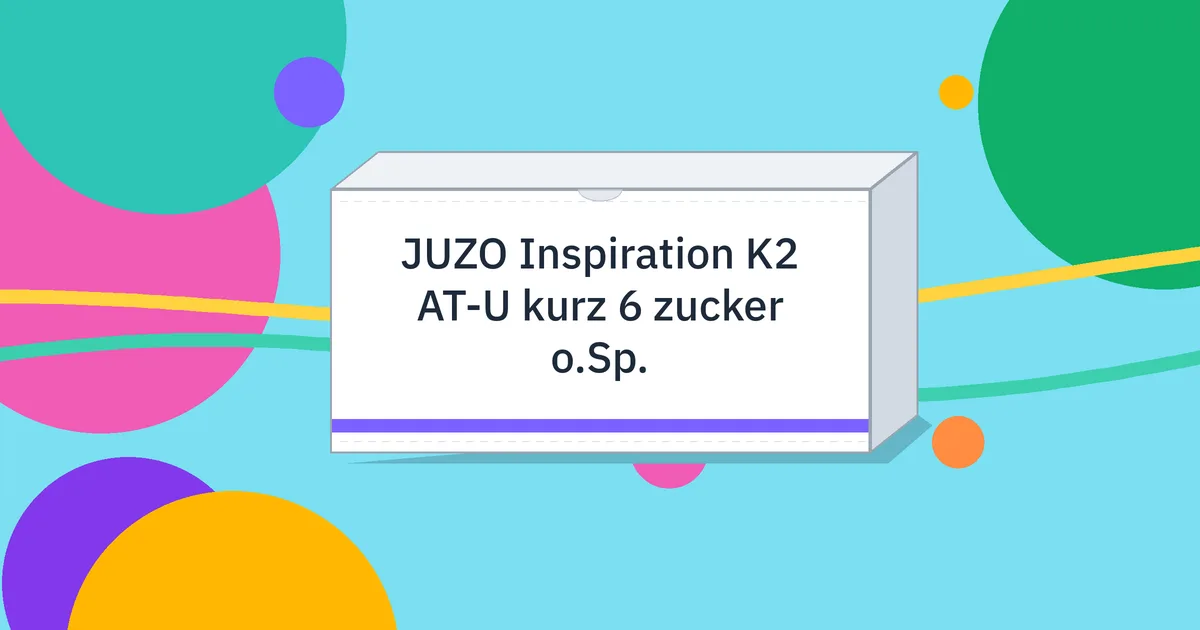 Symbolbild: Packung mit der Aufschrift JUZO Inspiration K2 AT-U kurz 6 zucker o.Sp. (PZN 14929679) – Verfügbarkeit und Bezug in Apotheken in Frankfurt am Main