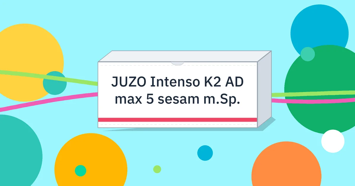 Symbolbild: Packung mit der Aufschrift JUZO Intenso K2 AD max 5 sesam m.Sp. (PZN 18609227) – Verfügbarkeit und Bezug in Apotheken in Frankfurt am Main