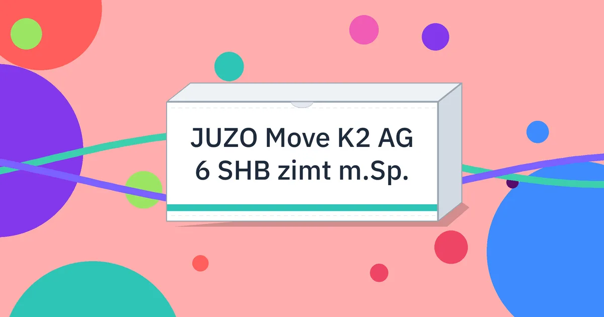 Symbolbild: Packung mit der Aufschrift JUZO Move K2 AG 6 SHB zimt m.Sp. (PZN 18524011) – Verfügbarkeit und Bezug in Apotheken in Frankfurt am Main