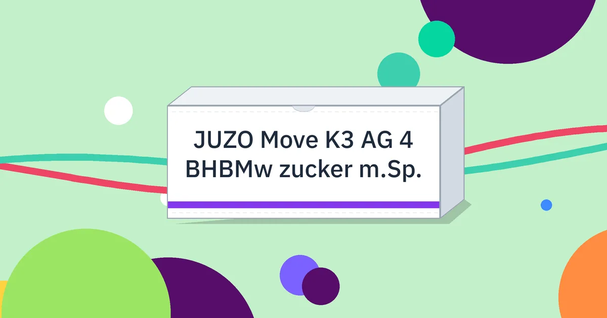 Symbolbild: Packung mit der Aufschrift JUZO Move K3 AG 4 BHBMw zucker m.Sp. (PZN 18576232) – Verfügbarkeit und Bezug in Apotheken in Frankfurt am Main