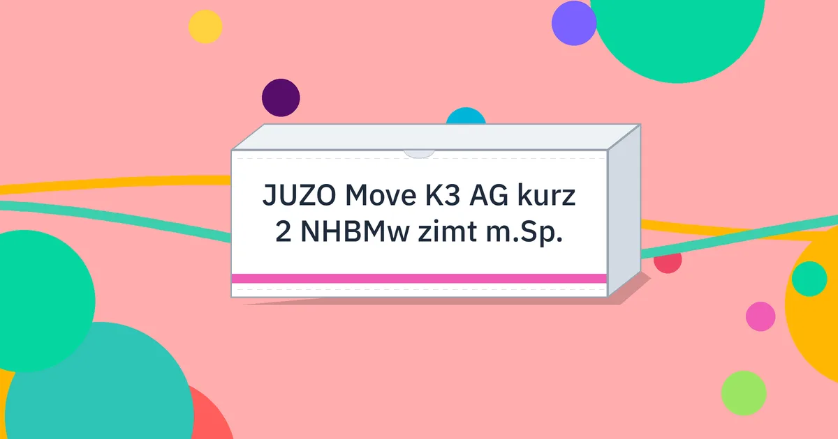 Symbolbild: Packung mit der Aufschrift JUZO Move K3 AG kurz 2 NHBMw zimt m.Sp. (PZN 18578900) – Verfügbarkeit und Bezug in Apotheken in Frankfurt am Main