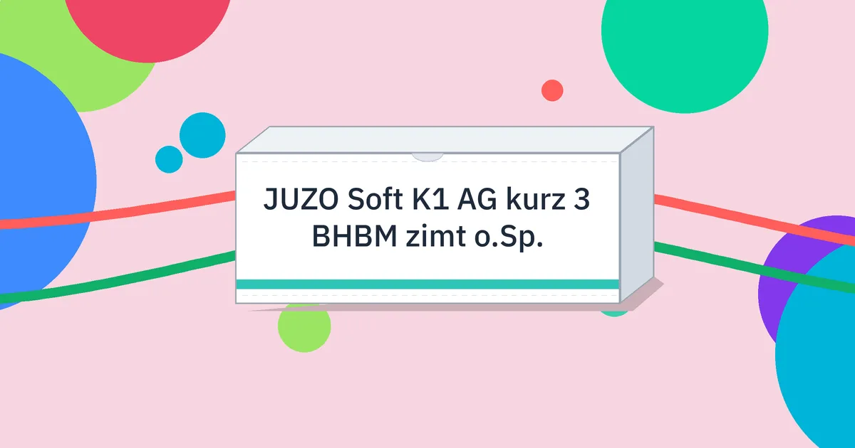 Symbolbild: Packung mit der Aufschrift JUZO Soft K1 AG kurz 3 BHBM zimt o.Sp. (PZN 14857520) – Verfügbarkeit und Bezug in Apotheken in Frankfurt am Main
