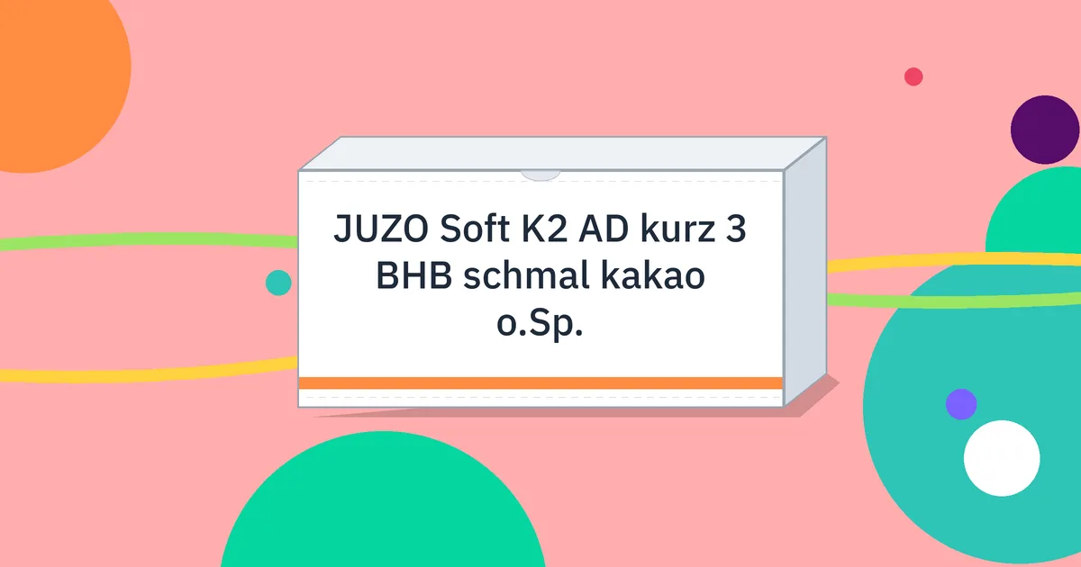 Symbolbild: Packung mit der Aufschrift JUZO Soft K2 AD kurz 3 BHB schmal kakao o.Sp. (PZN 15468051) – Verfügbarkeit und Bezug in Apotheken in Frankfurt am Main