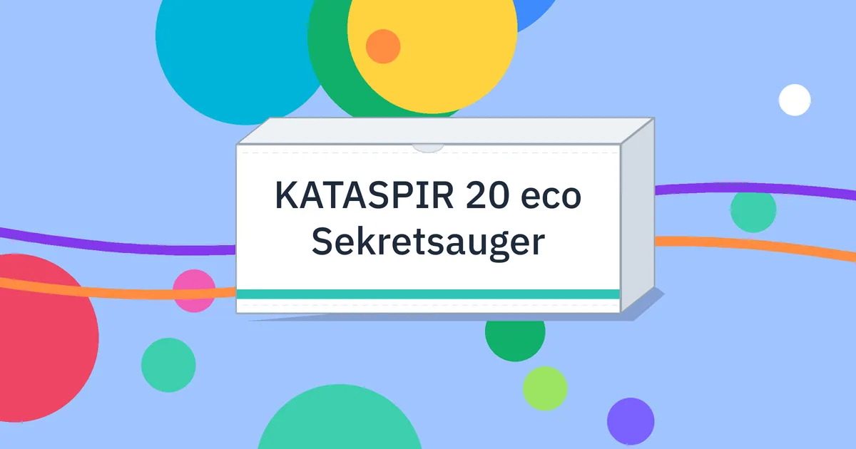 Symbolbild: Packung mit der Aufschrift KATASPIR 20 eco Sekretsauger (PZN 14853120) – Verfügbarkeit und Bezug in Apotheken in Frankfurt am Main