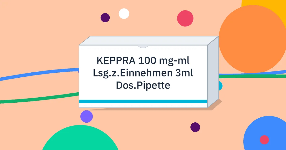 Symbolbild: Packung mit der Aufschrift KEPPRA 100 mg-ml Lsg.z.Einnehmen 3ml Dos.Pipette (PZN 16783381) – Verfügbarkeit und Bezug in Apotheken in Frankfurt am Main