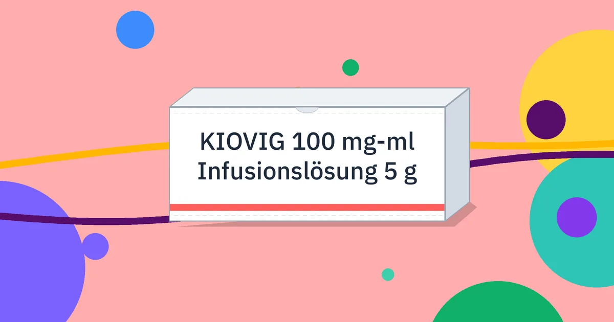 Symbolbild: Packung mit der Aufschrift KIOVIG 100 mg-ml Infusionslösung 5 g (PZN 06051493) – Verfügbarkeit und Bezug in Apotheken in Frankfurt am Main