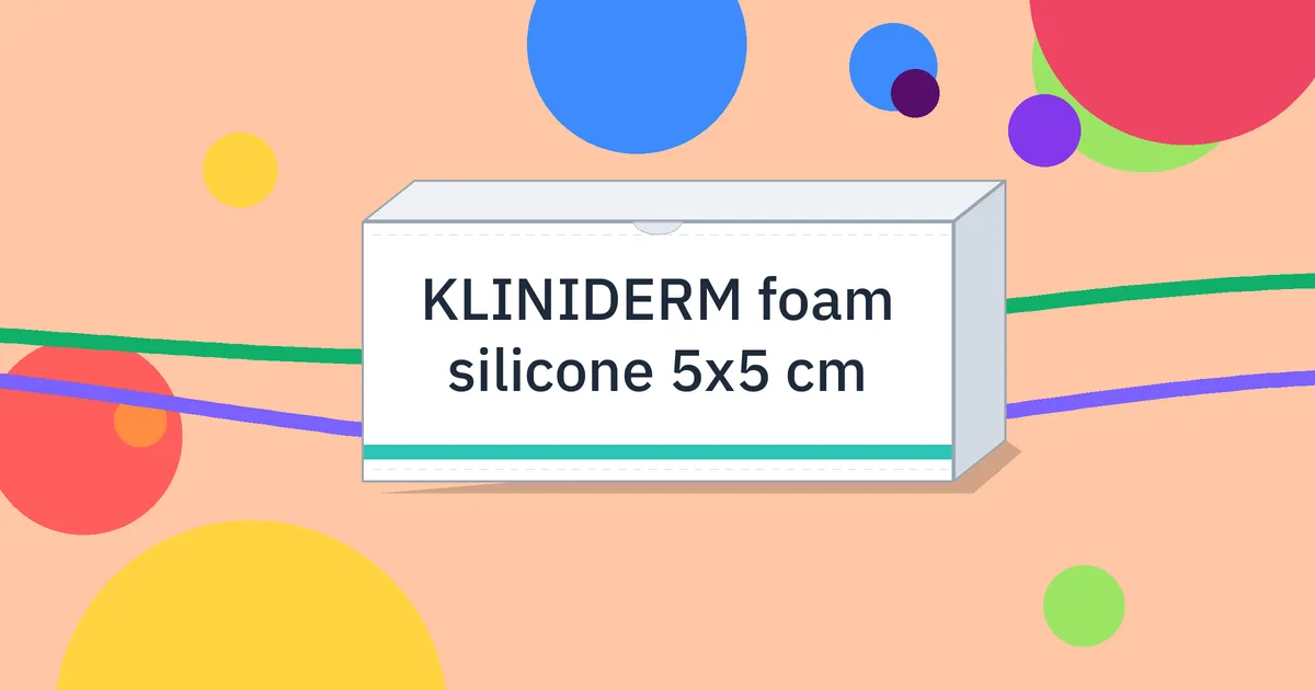 Symbolbild: Packung mit der Aufschrift KLINIDERM foam silicone 5x5 cm (PZN 10928890) – Verfügbarkeit und Bezug in Apotheken in Frankfurt am Main