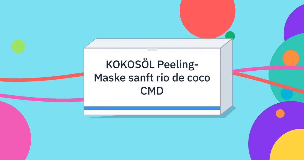 Symbolbild: Packung mit der Aufschrift KOKOSÖL Peeling-Maske sanft rio de coco CMD (PZN 10540269) – Verfügbarkeit und Bezug in Apotheken in Frankfurt am Main