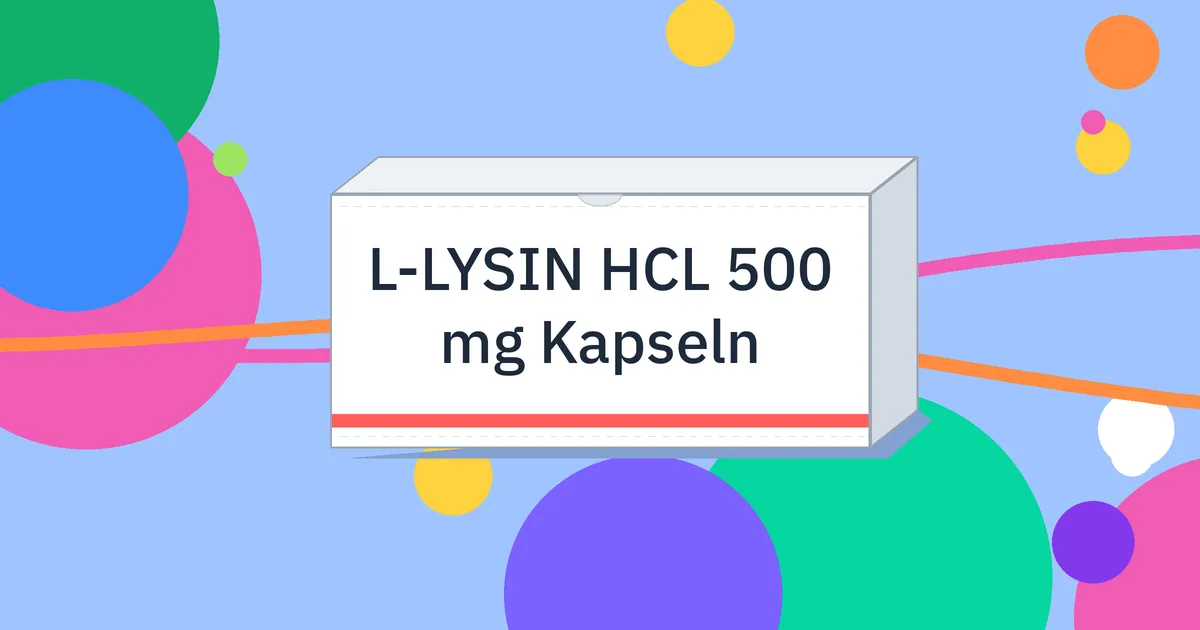 Symbolbild: Packung mit der Aufschrift L-LYSIN HCL 500 mg Kapseln (PZN 17016241) – Verfügbarkeit und Bezug in Apotheken in Frankfurt am Main