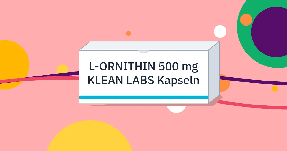 Symbolbild: Packung mit der Aufschrift L-ORNITHIN 500 mg KLEAN LABS Kapseln (PZN 13517147) – Verfügbarkeit und Bezug in Apotheken in Frankfurt am Main